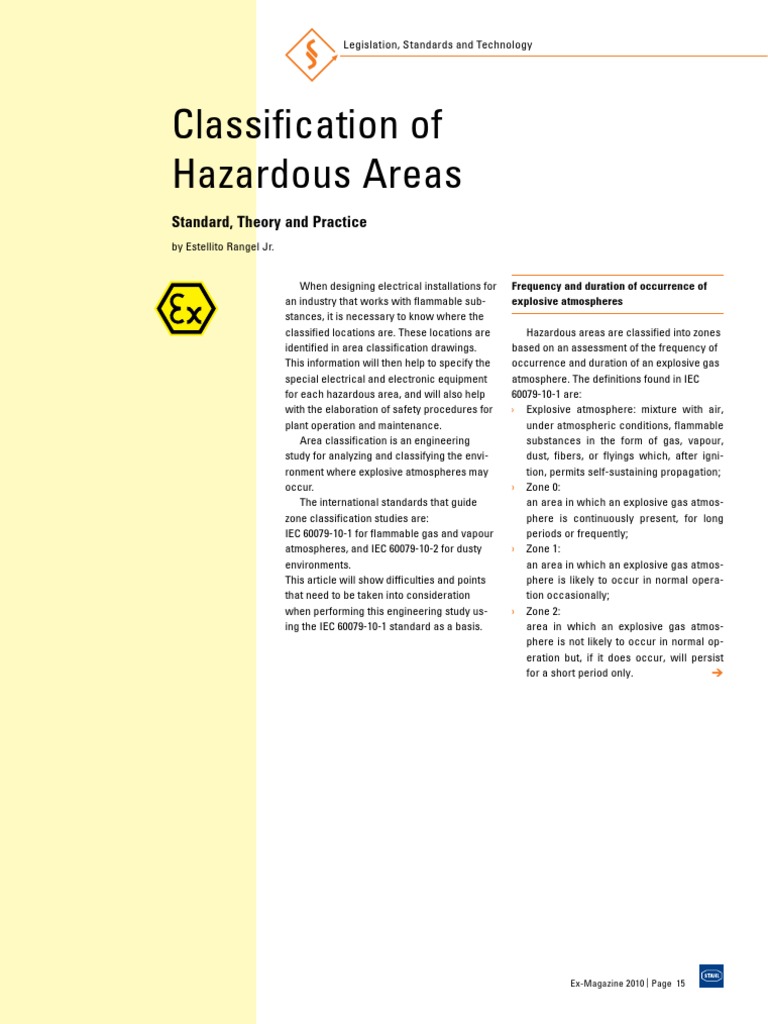 Hazardous Area Classification For Flammable Gases | PDF | Gases | Chemistry