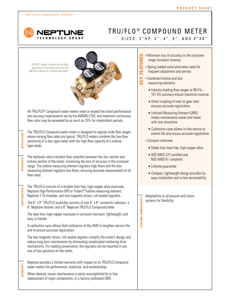 TRUFLO Compound Water Meter | PDF | Mechanical Engineering | Nature