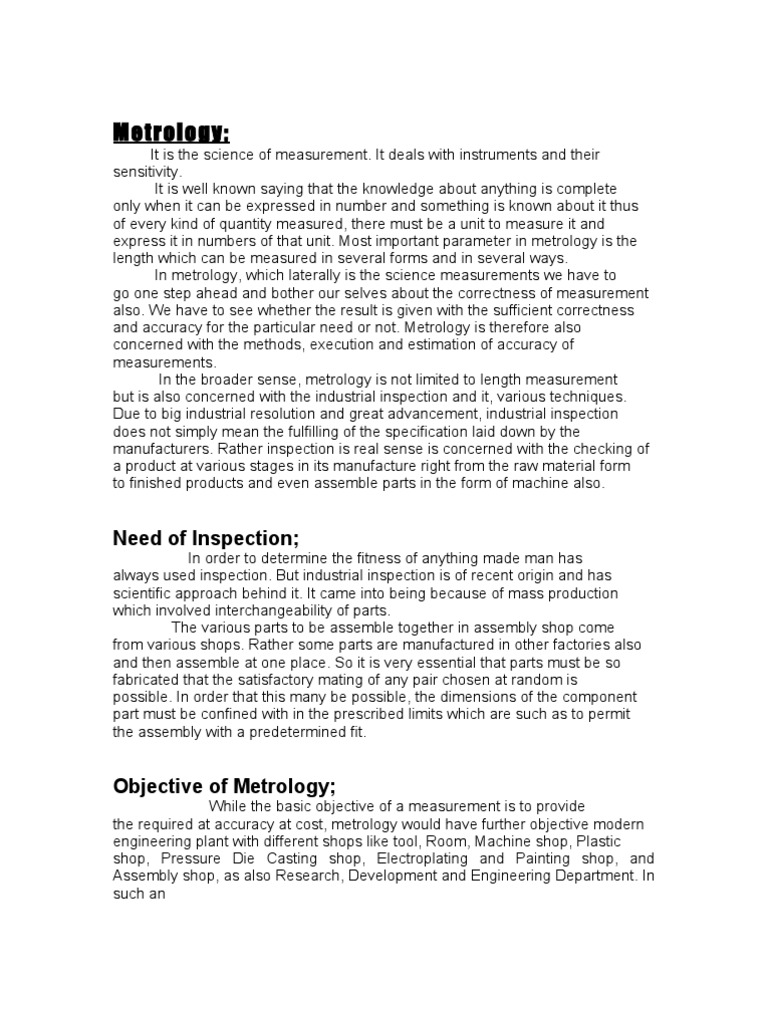 Metrology # 1 | PDF | Accuracy And Precision | Measurement