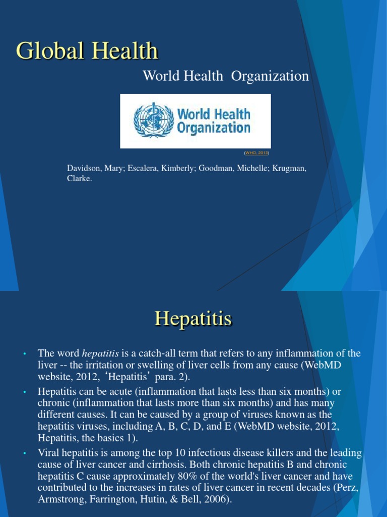 Global Health Presentation | PDF | Hepatitis | Hepatitis B