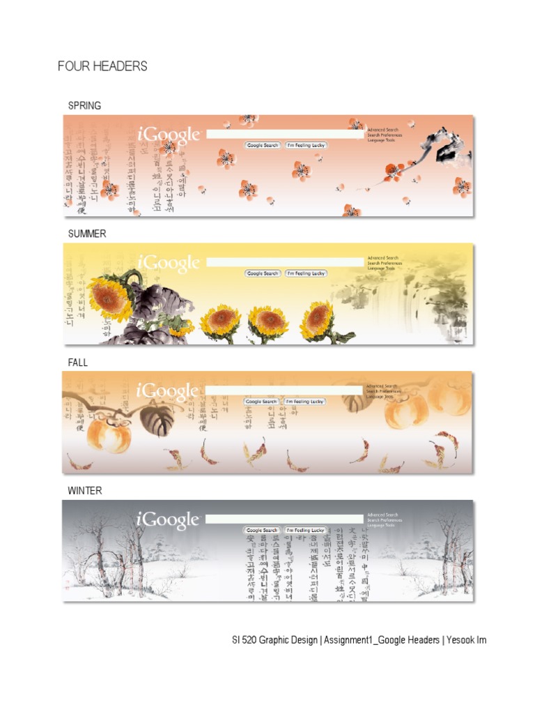 Seasonal Google Header Designs | PDF