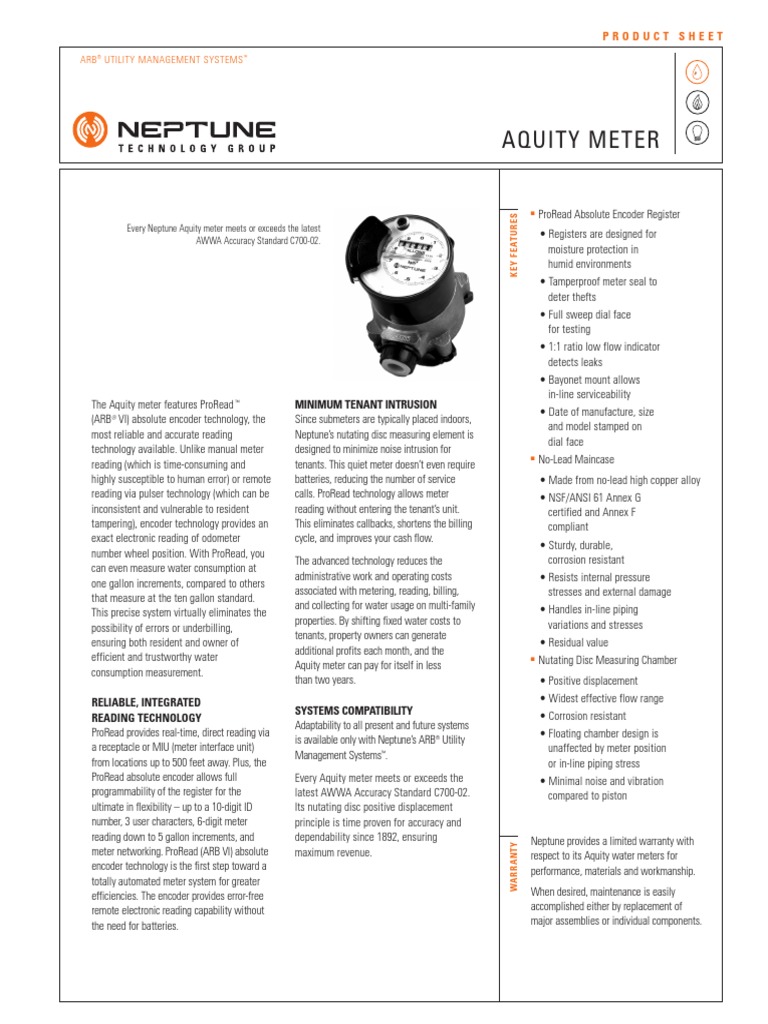 Neptune AQUITY METER | PDF | Nature