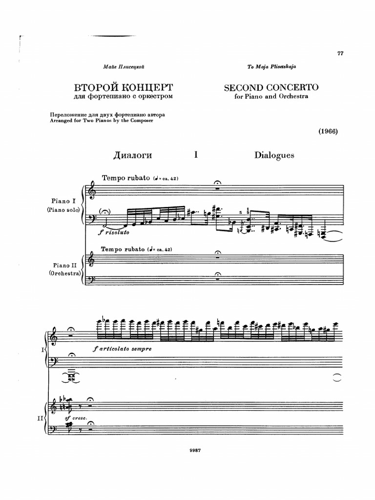 Rodion Shchedrin - Piano Concerto n.2 | PDF