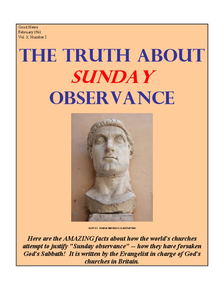 The Truth About SUNDAY Observance | PDF | Sabbath In Christianity | Ten ...