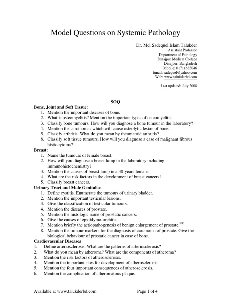 Systemic Pathology Question | PDF | Lymphoma | Neoplasms