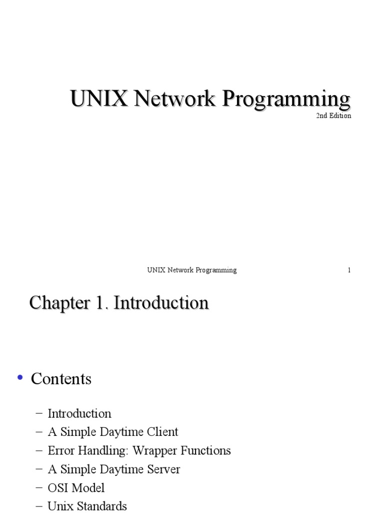 UNIX Network Programming | PDF | Internet Protocol Suite | Transmission Control Protocol