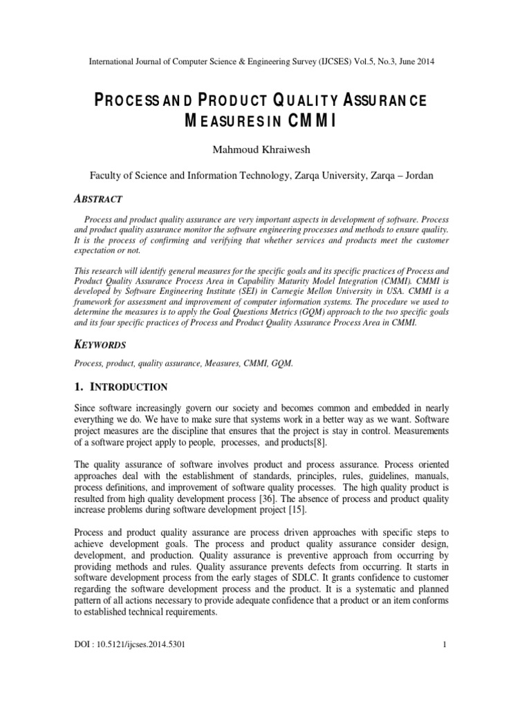 Process and Product Quality Assurance | Download Free PDF | Production ...