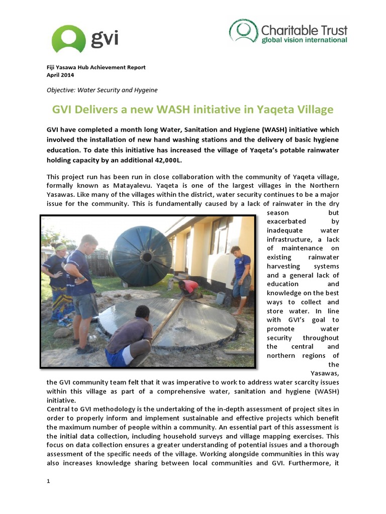 Fiji WASH Initiative Report: Yaqeta Village | PDF | Sanitation | Wash