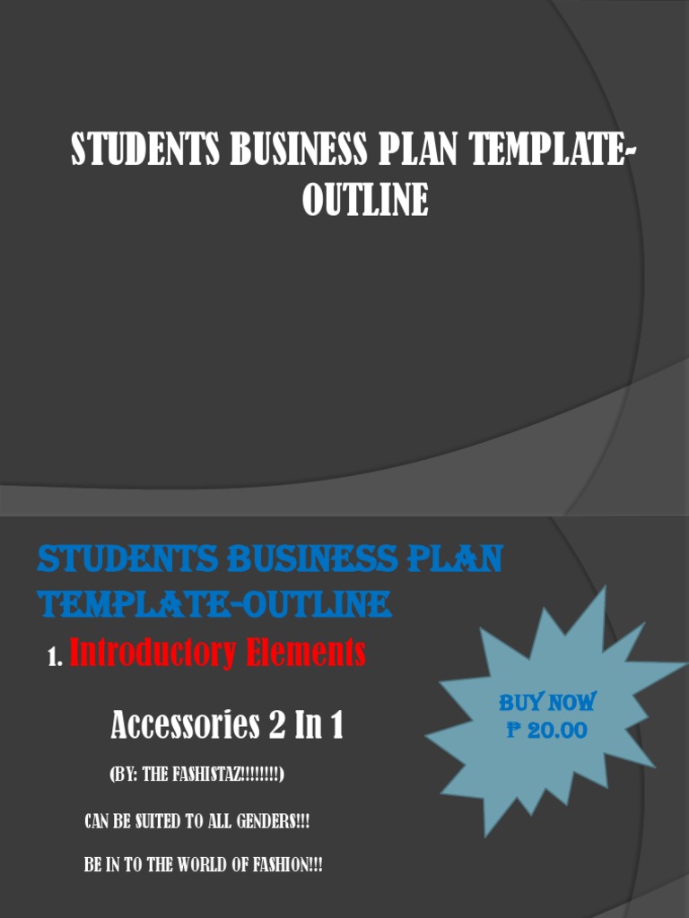 Students Business Plan Template-Outline | PDF | Microeconomics | Economics