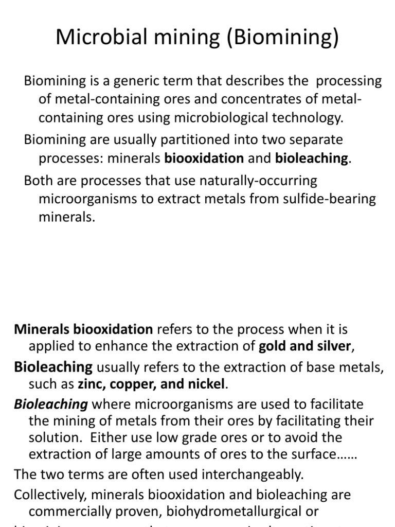 Microbial Mining (Biomining) | PDF | Redox | Chemical Substances