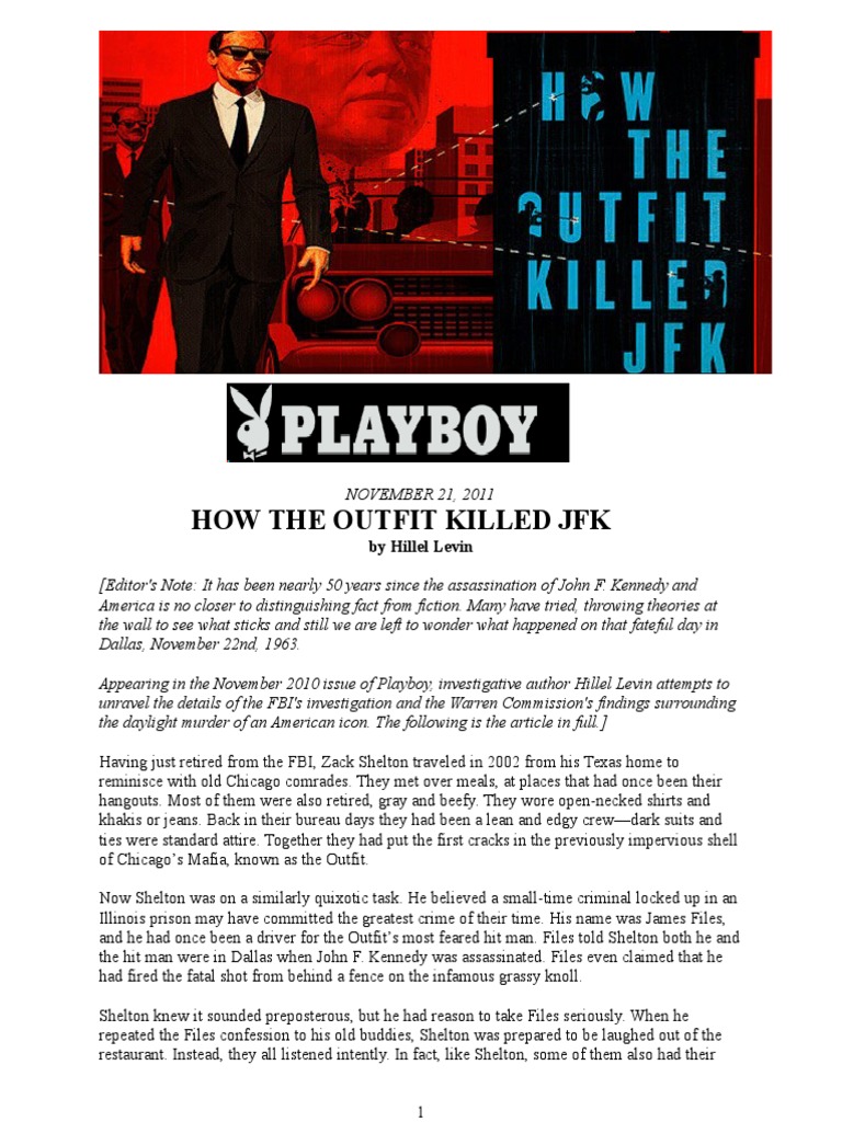 "HOW THE OUTFIT KILLED JFK" by Hillel Levin | PDF | International ...