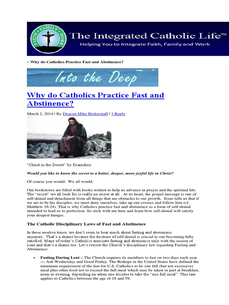 Why Do Catholics Practice Fast and Abstinence | PDF | Fasting | Lent