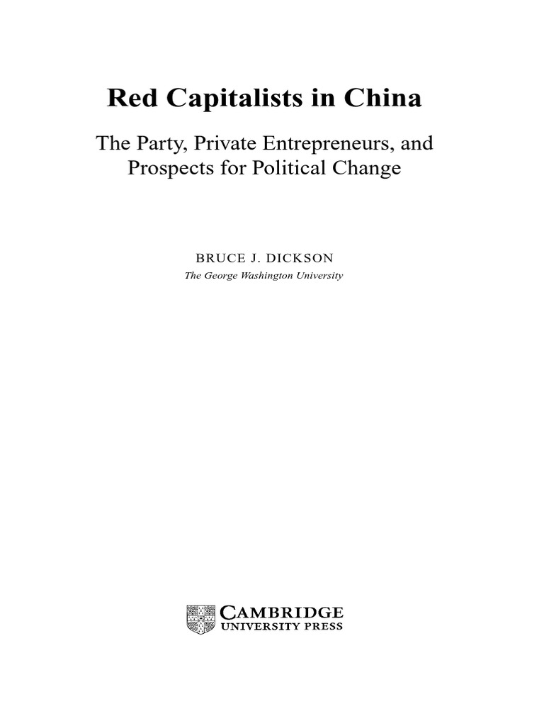 Red Capitalists in China | PDF | Communist Party Of China ...
