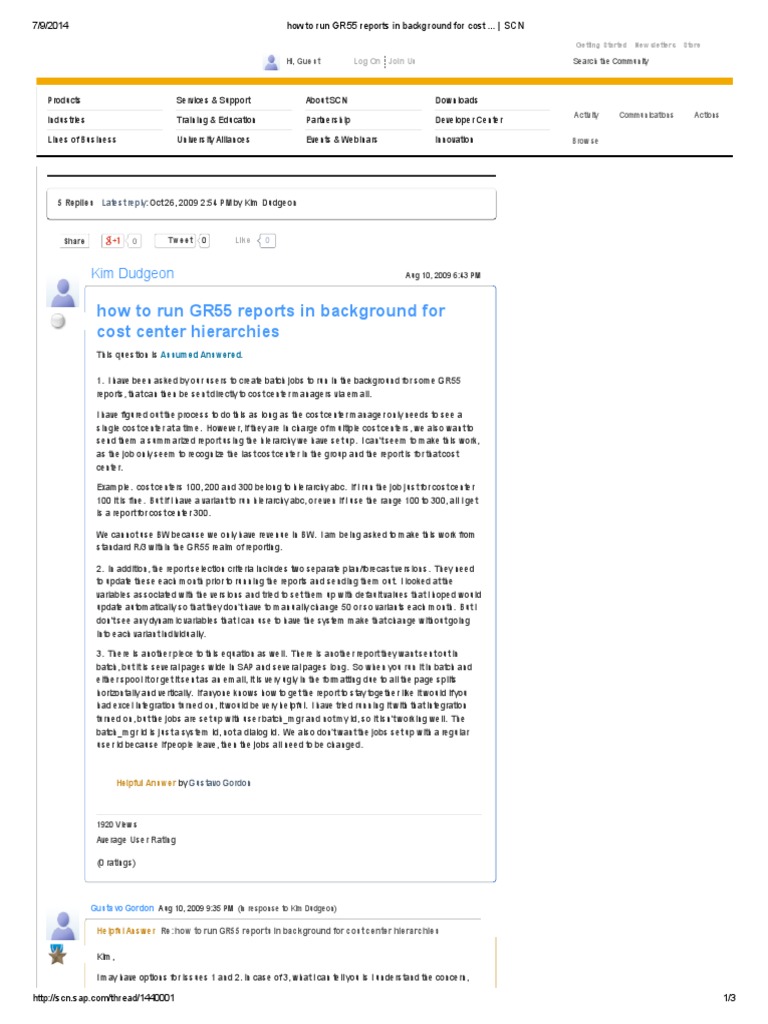 How To Run GR55 Reports in Background For Cost .. | PDF | Email | Areas Of Computer Science