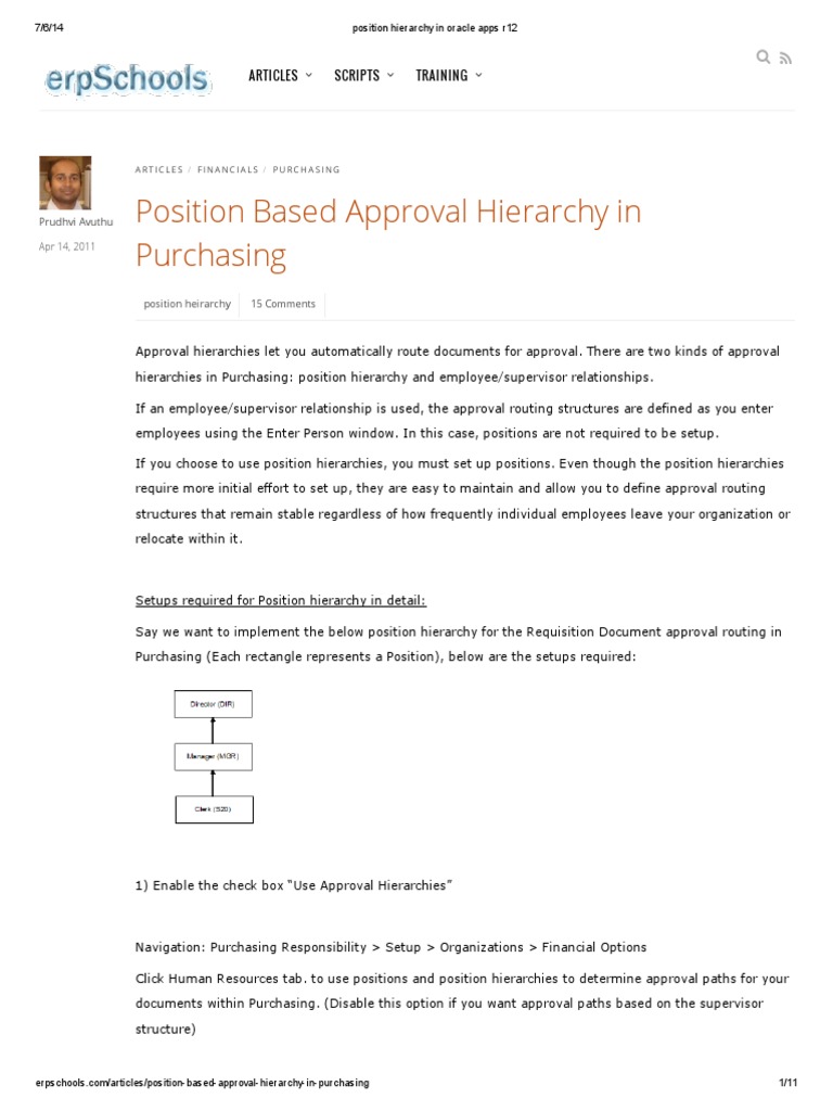 Position Hierarchy in Oracle Apps r12 | PDF | Hierarchy | Computing