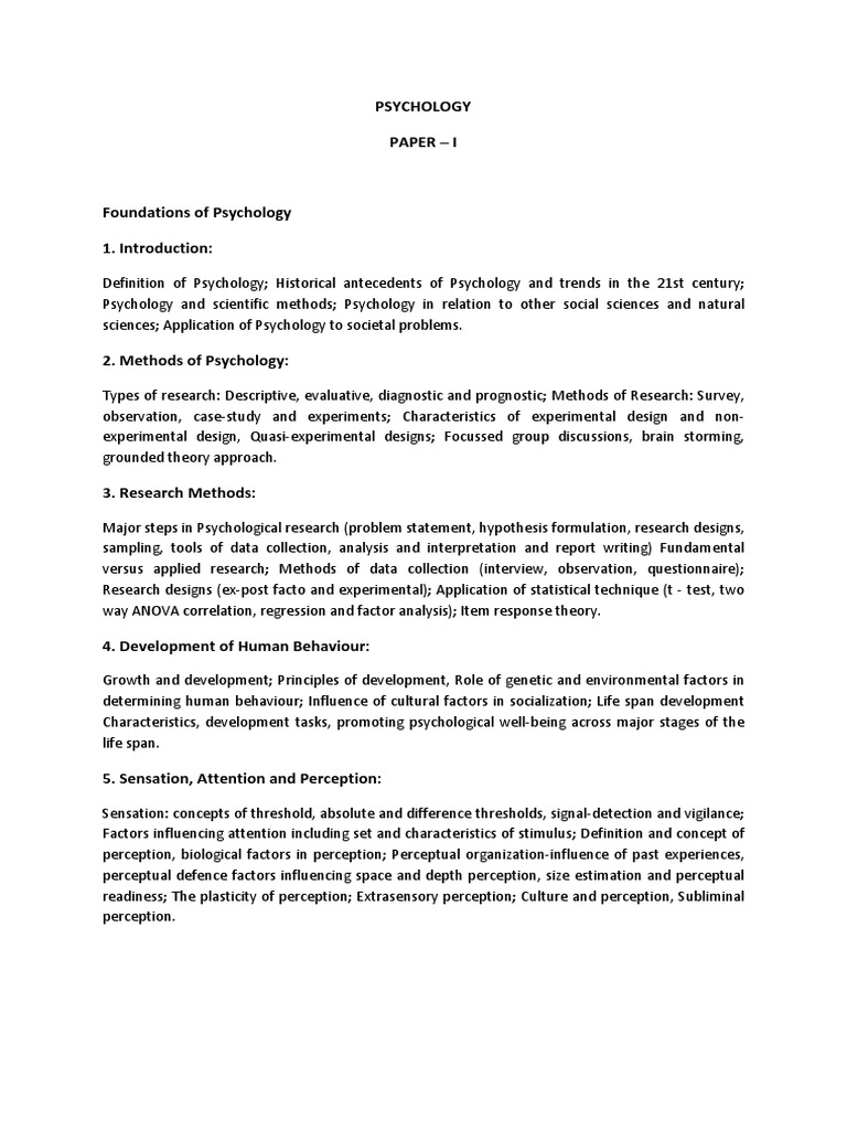 Psychology Syllabus | Intelligence | Psychology & Cognitive Science