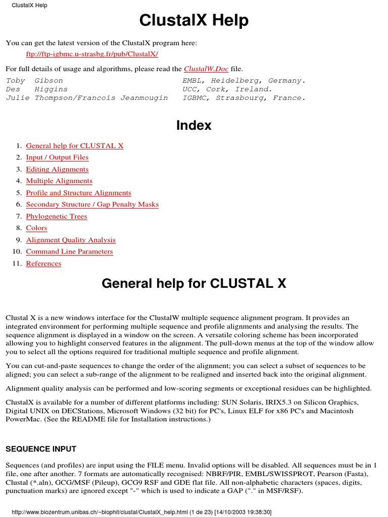 Manual ClustalX PDF | Download Free PDF | Sequence Alignment ...