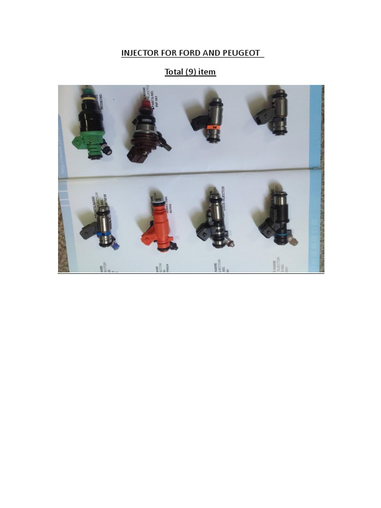 Ford and Peugeot Injector Specifications | PDF