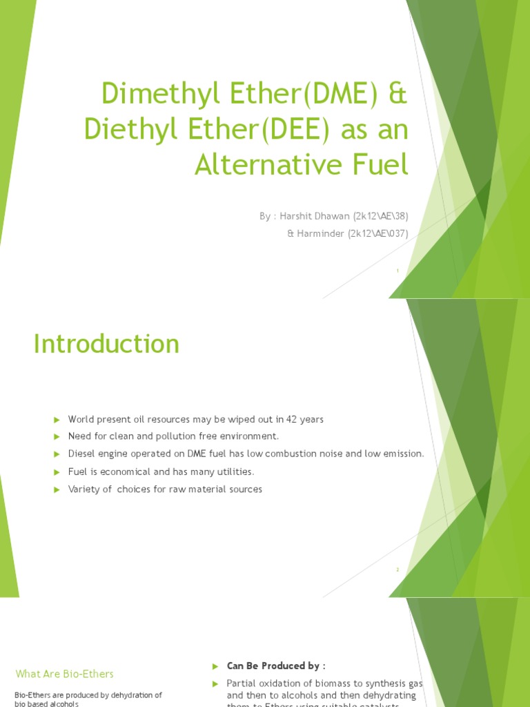 Use of DME & DEE As Fuel | PDF | Diesel Engine | Diesel Fuel