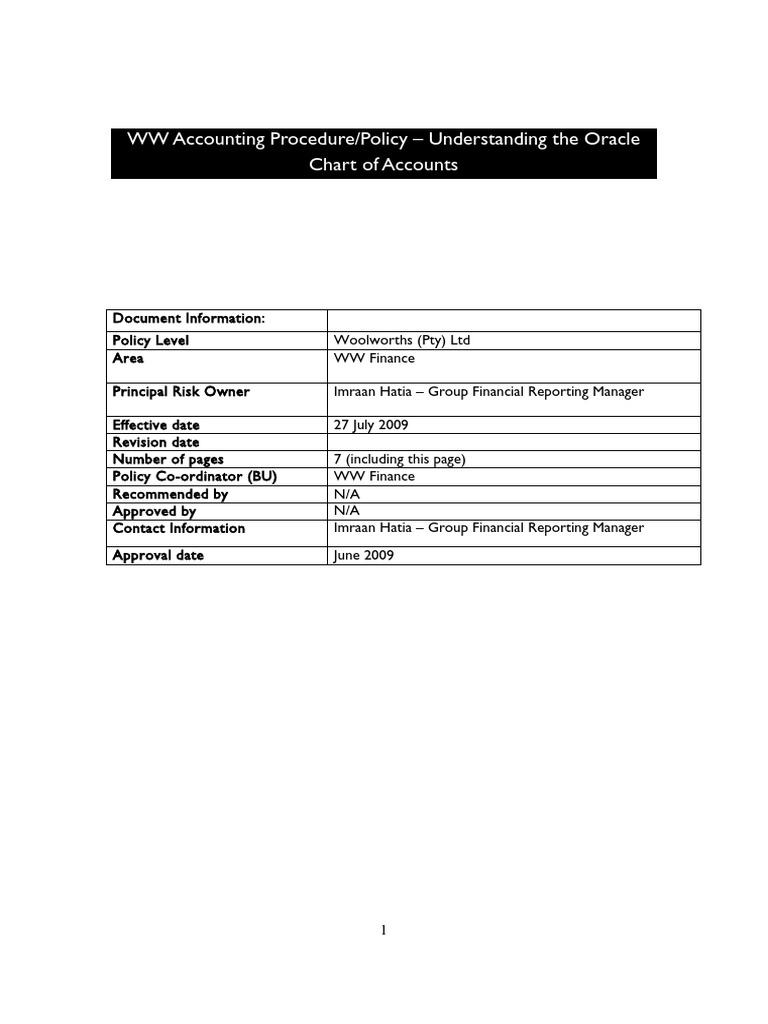 Understanding Oracle Chart of Accounts | PDF | Revenue | Business Economics