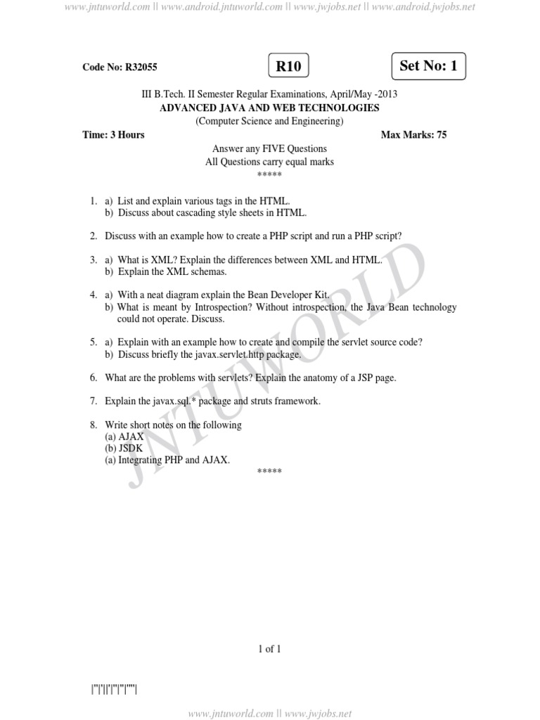 Advanced Java And Web Technologies Pdf Java Server Pages Java Servlet