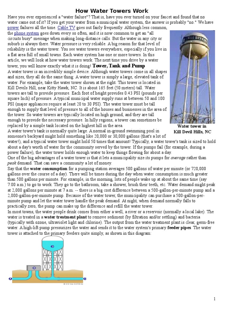 16.how Water Towers Work | PDF | Water Supply Network | Pump