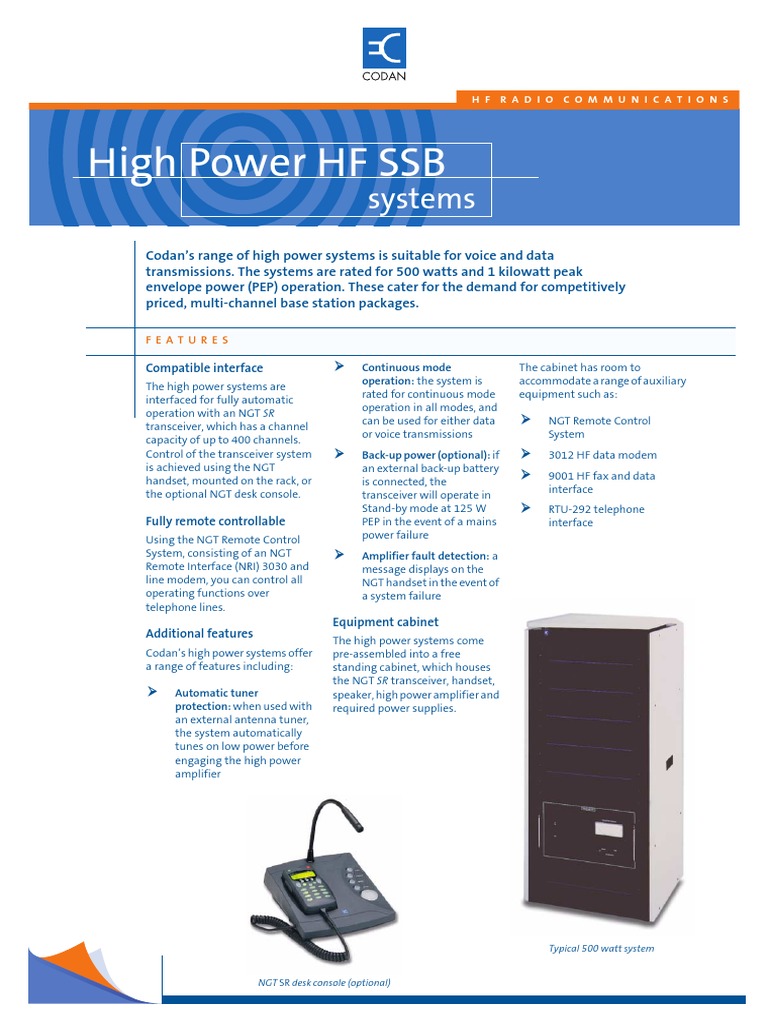 Codan High Power HF System 12-20021l7 | PDF | Fax | High Frequency