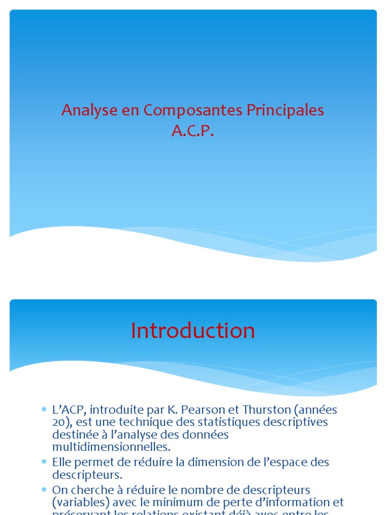 Analyse en Composantes Principales A.C.P | PDF | Corrélation ...