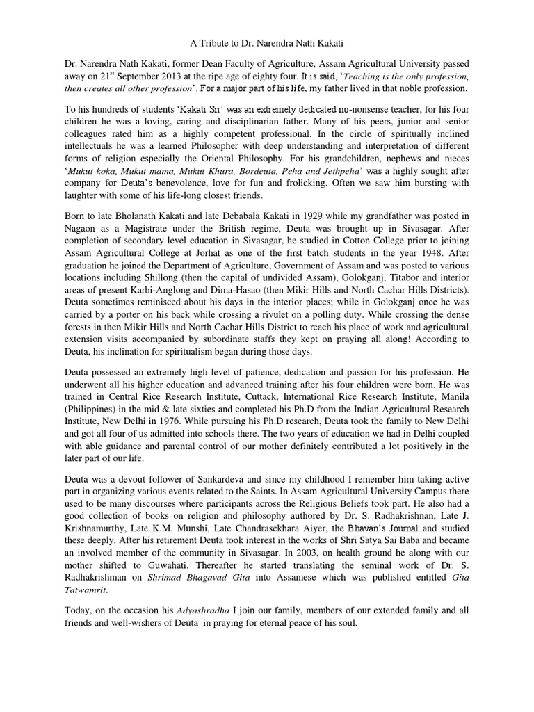 Then Creates All Other Profession'. For A Major Part of His Life, My ...