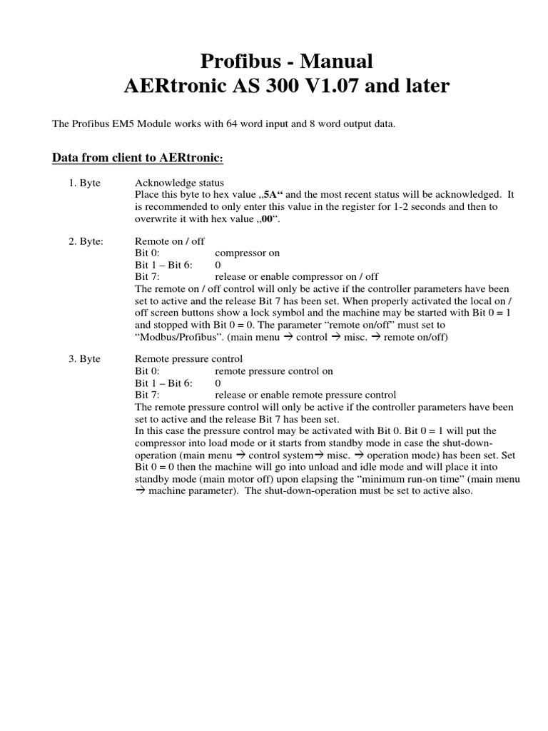 Manuel Profibus Aertronic Aerzener G2 V107 | PDF | Bit | Integer (Computer Science)