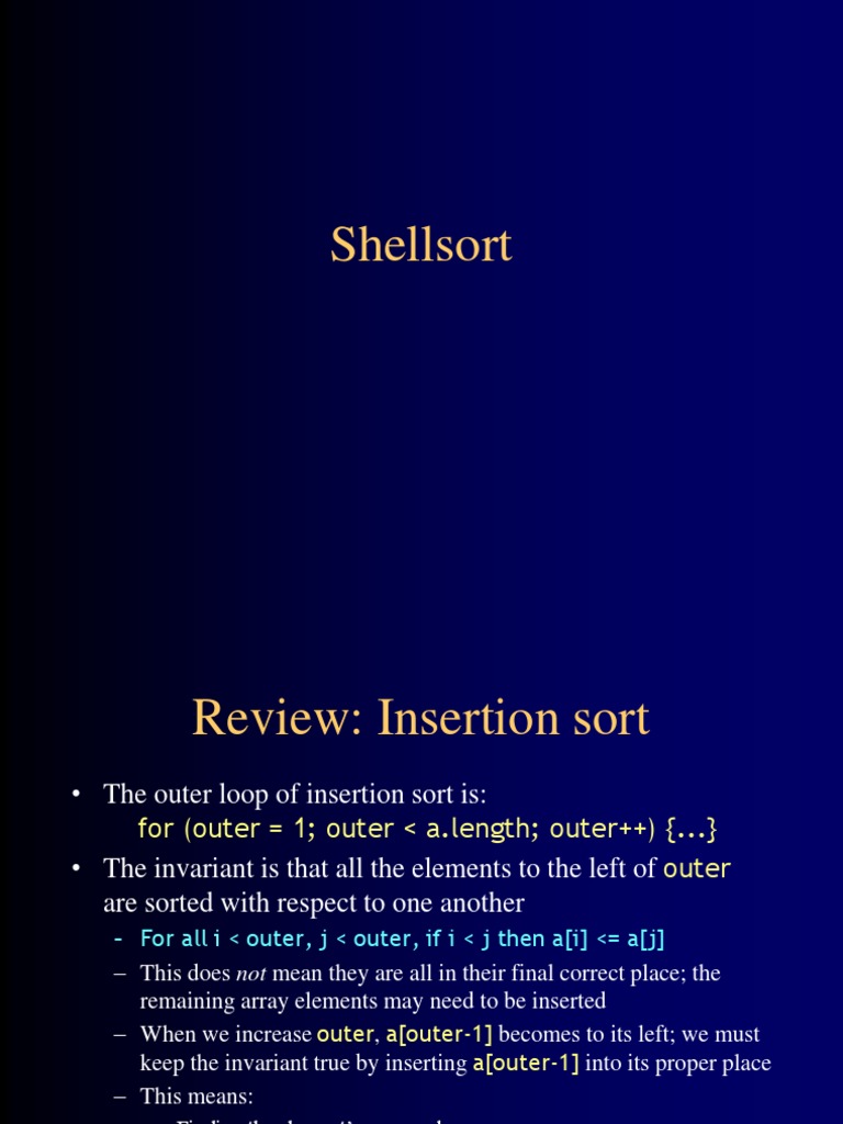 17 Shellsort | PDF | Discrete Mathematics | Mathematical Concepts