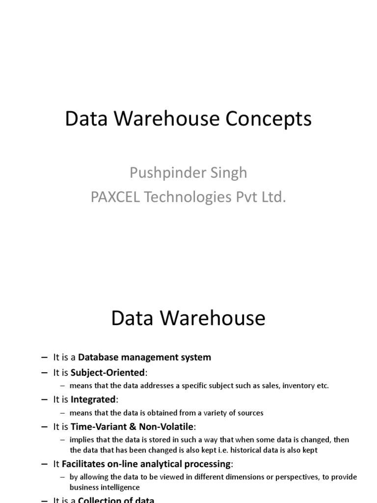 Data Warehouse Concepts With Dimensional Modeling | PDF | Data ...