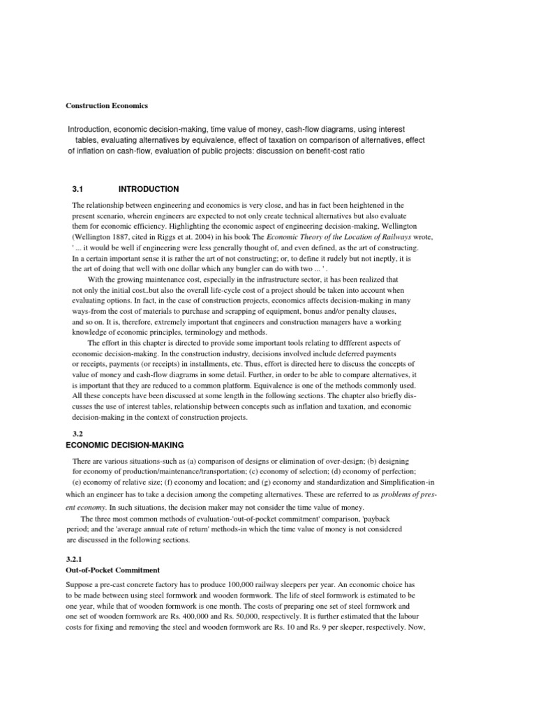 Construction Economics and Decision-Making | PDF | Compound Interest ...