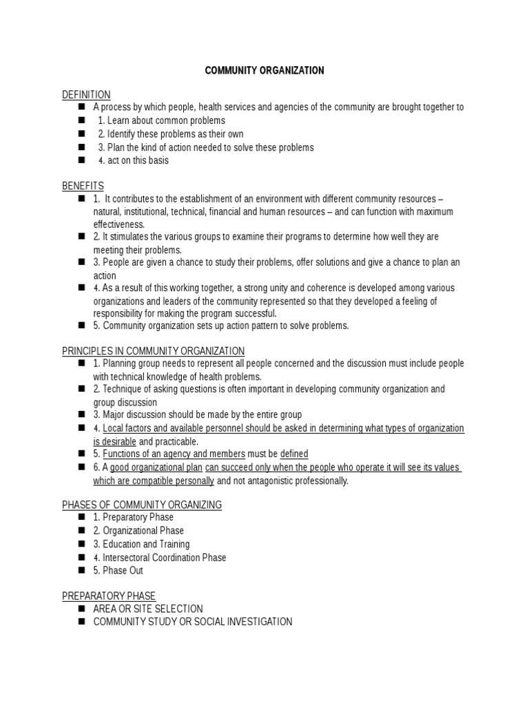 Community Organization | PDF | Community | Poverty