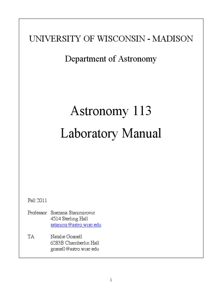 Astronomy Lab Manual | PDF | Galileo Galilei | Orbit