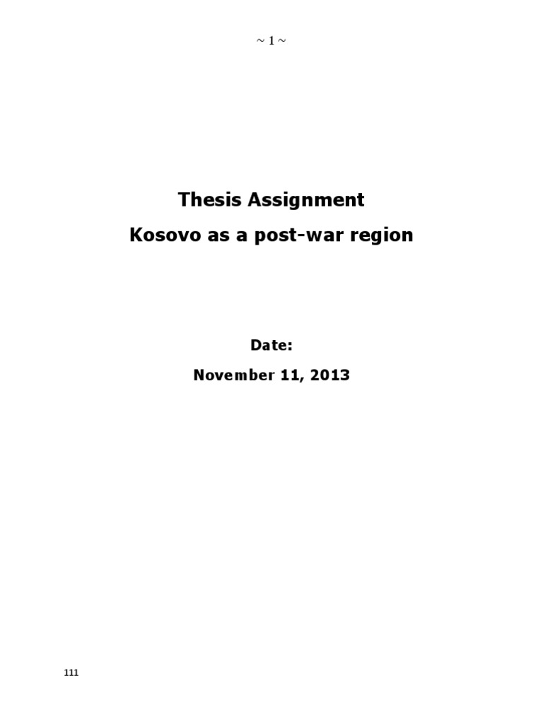Kosovo As Post-War Zone | PDF | Finance & Money Management | Politics