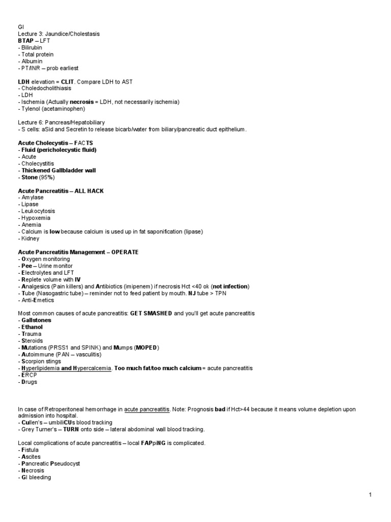 GI mnemonics | Cirrhosis | Diarrhea