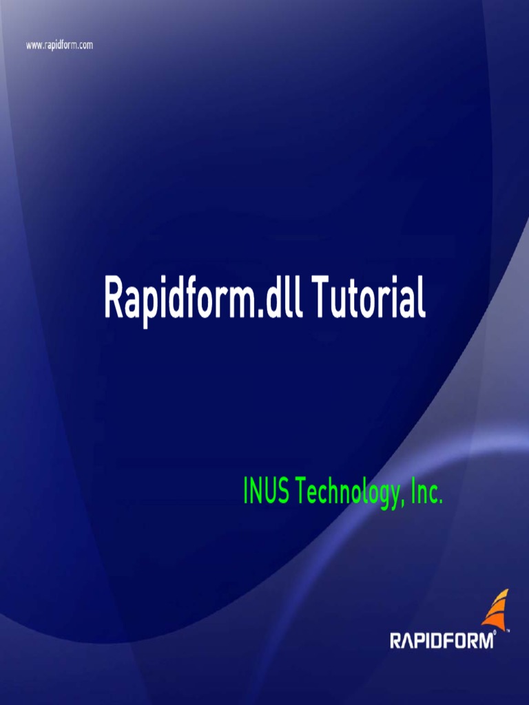 Rapidform - DLL Tutorial: INUS Technology, Inc | PDF | Library ...