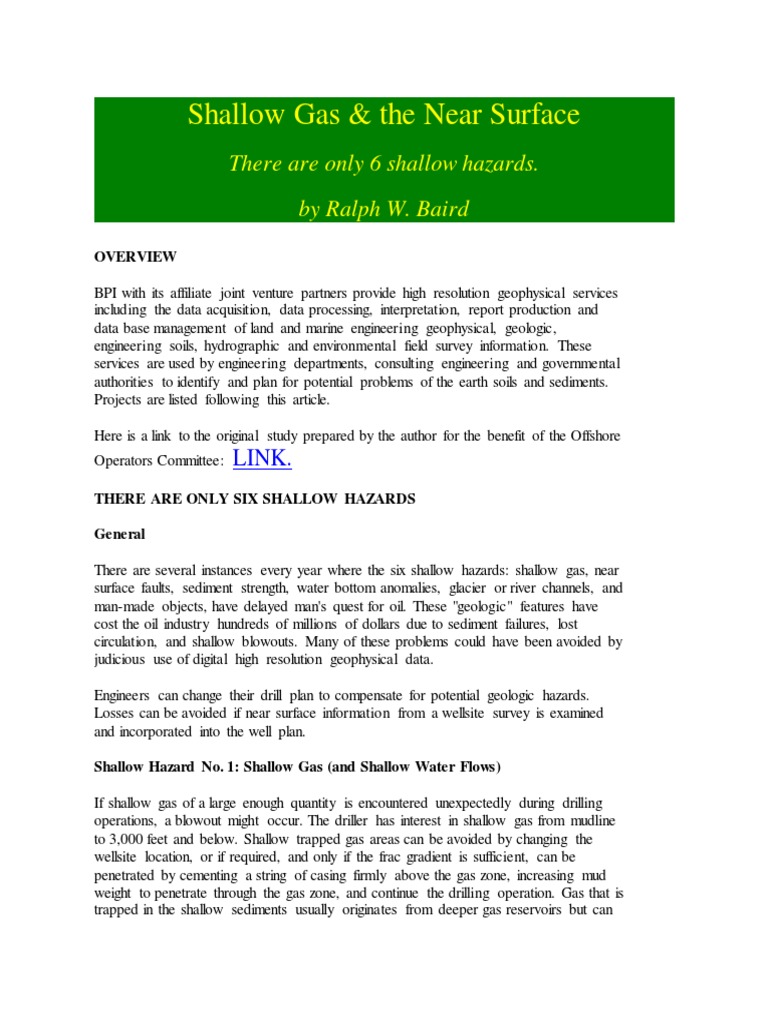 Shallow Hazards & Geophysical Services | PDF | Reflection Seismology ...