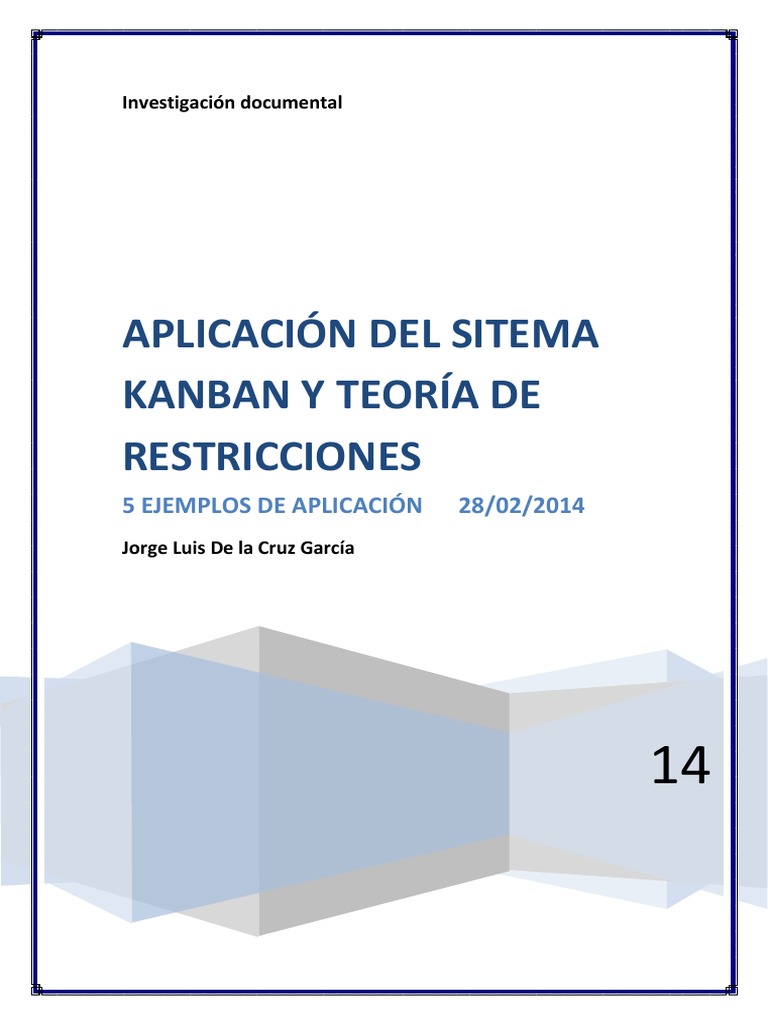 Aplicaciones TOC KANBAN | PDF | Producción y fabricación | Industrias