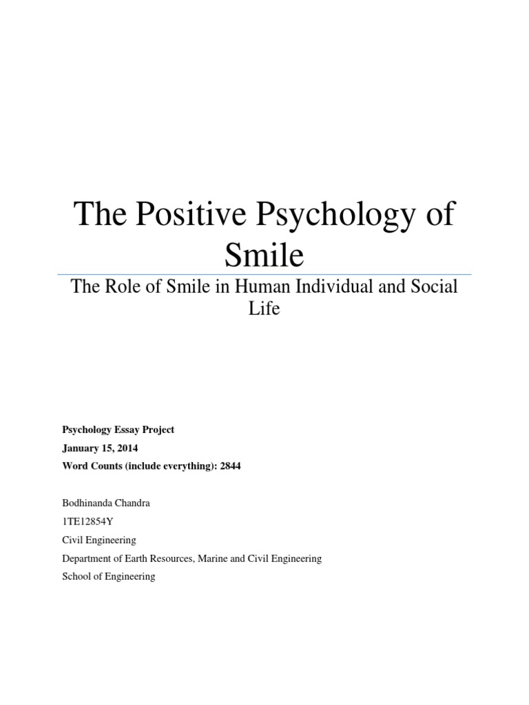 The Positive Psychology of Smile | PDF | Positive Psychology | Facial ...