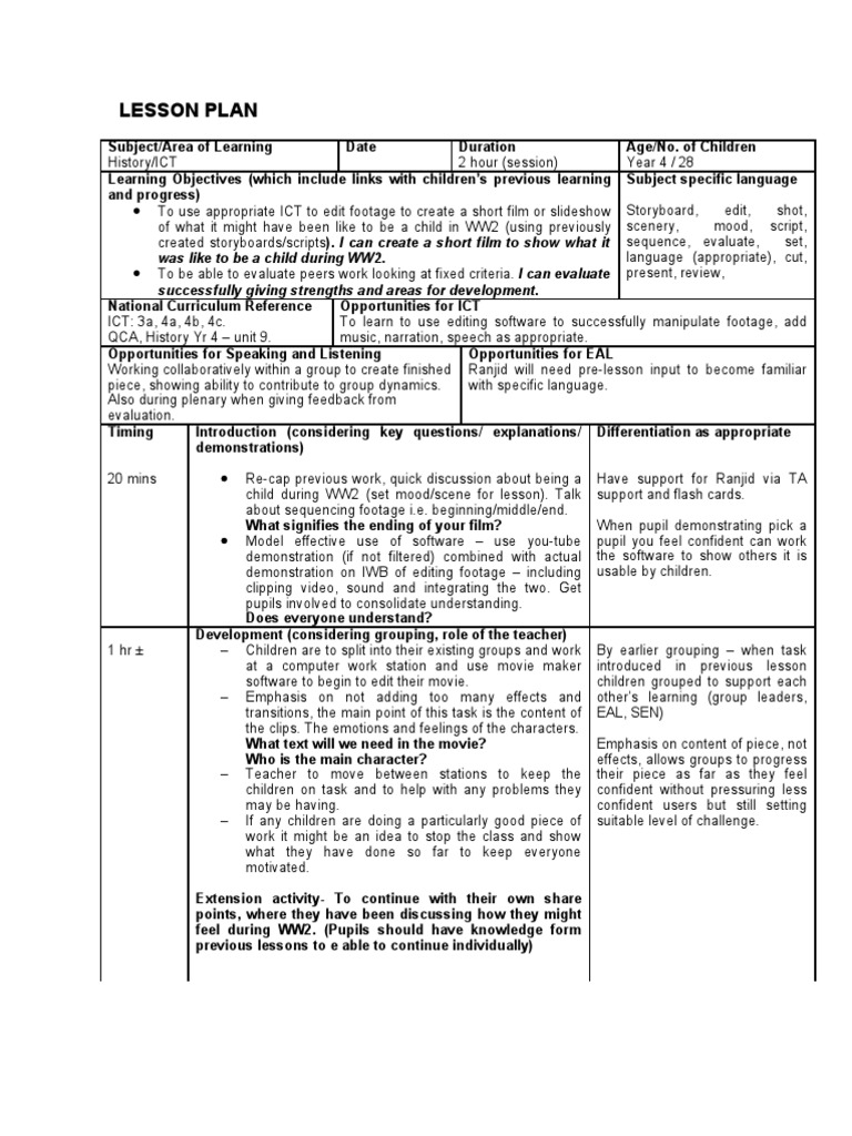 ICT Lesson-Plan Presentation | PDF | Educational Technology | Teachers