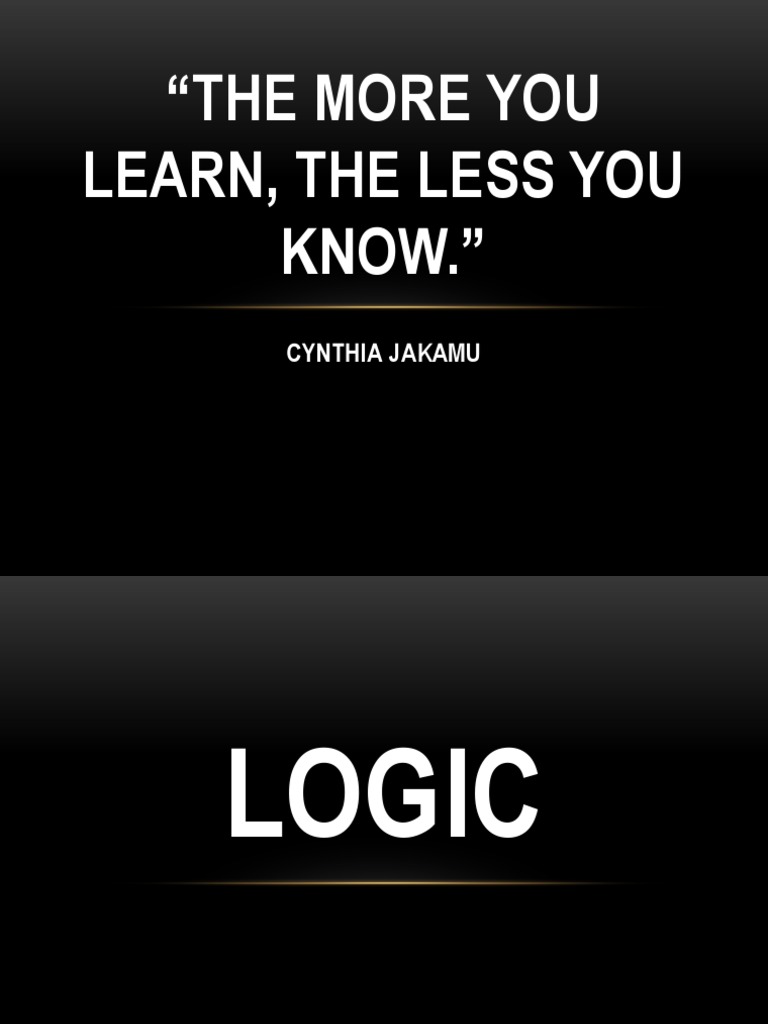"The More You Learn, The Less You KNOW.": Cynthia Jakamu | PDF ...