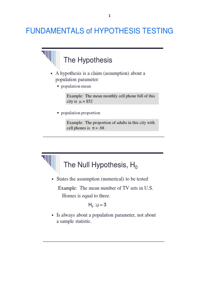 Fundamentals of Hypothesis Testing | PDF | P Value | Statistical ...