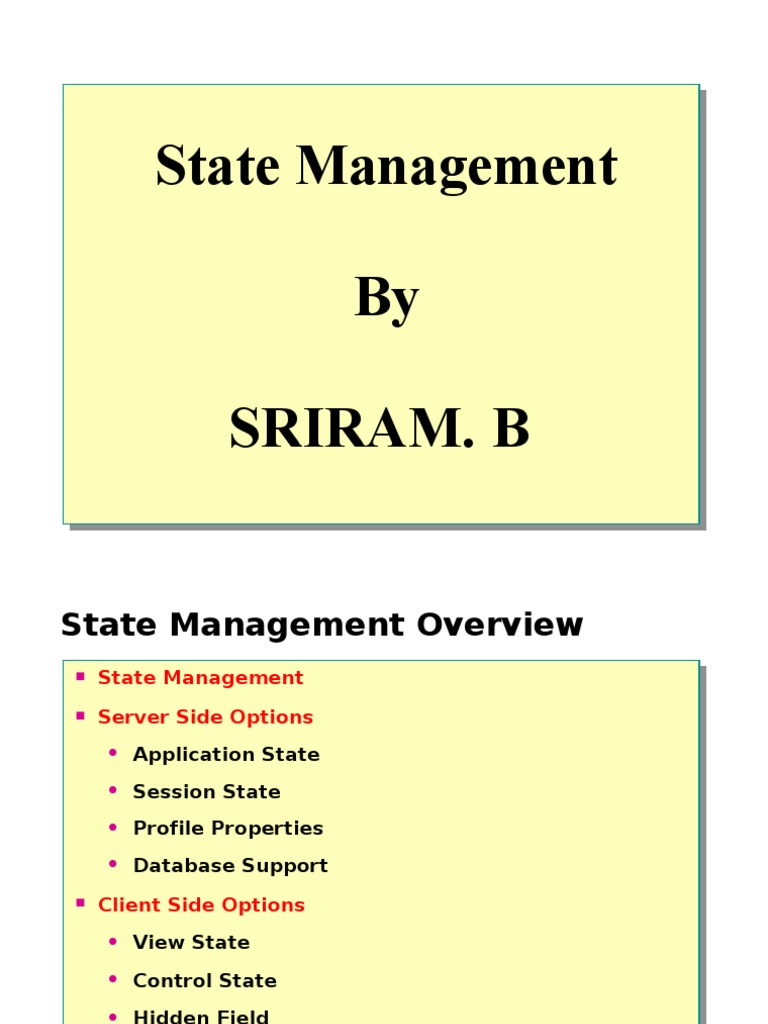 State Management | PDF | Http Cookie | World Wide Web