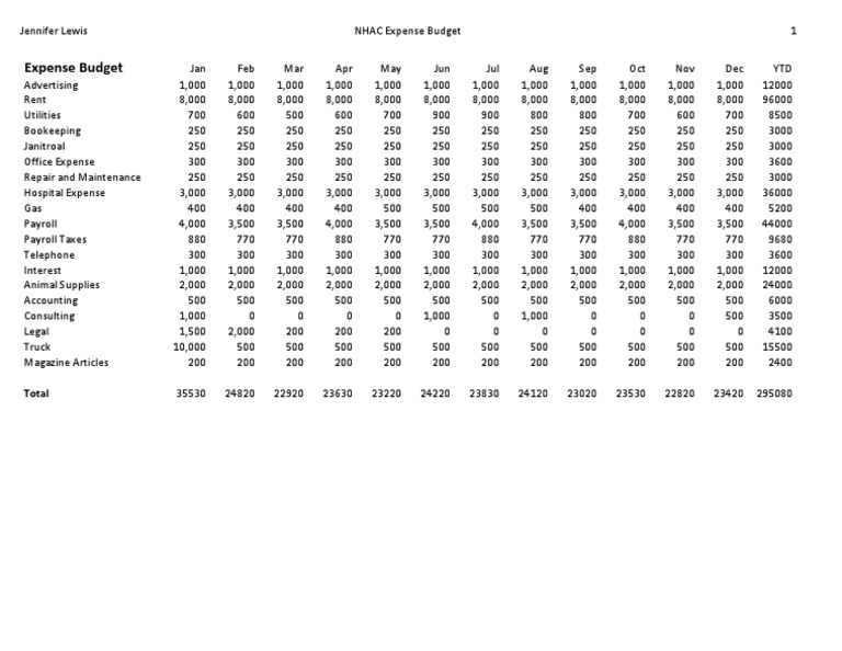 NHAC Expense Budget Overview | PDF | Finance & Money Management ...