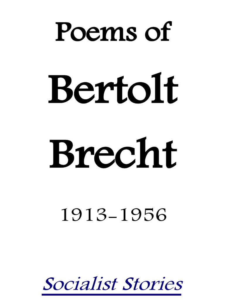 Poems of Bertolt Brecht