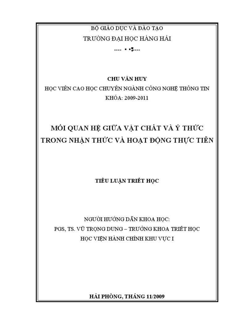 FORM - Bai Tieu Luan TRIET HOC | PDF