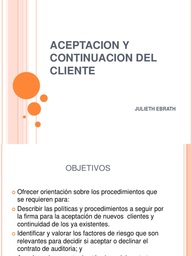 Policies and procedures for client acceptance and continuance in an ...
