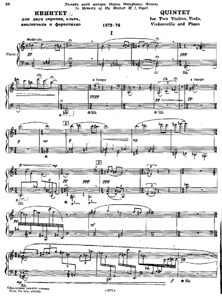 Schnittke, Alfred. Piano Quintet | PDF